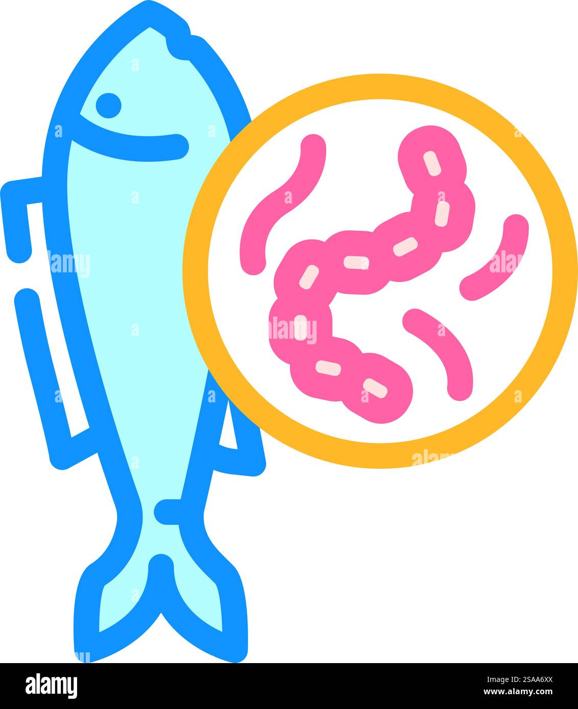 helminth fish parasite color icon vector. helminth fish parasite sign ...