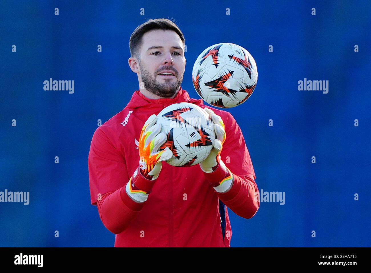 Rangers goalkeeper Jack Butland during a training session at the ...