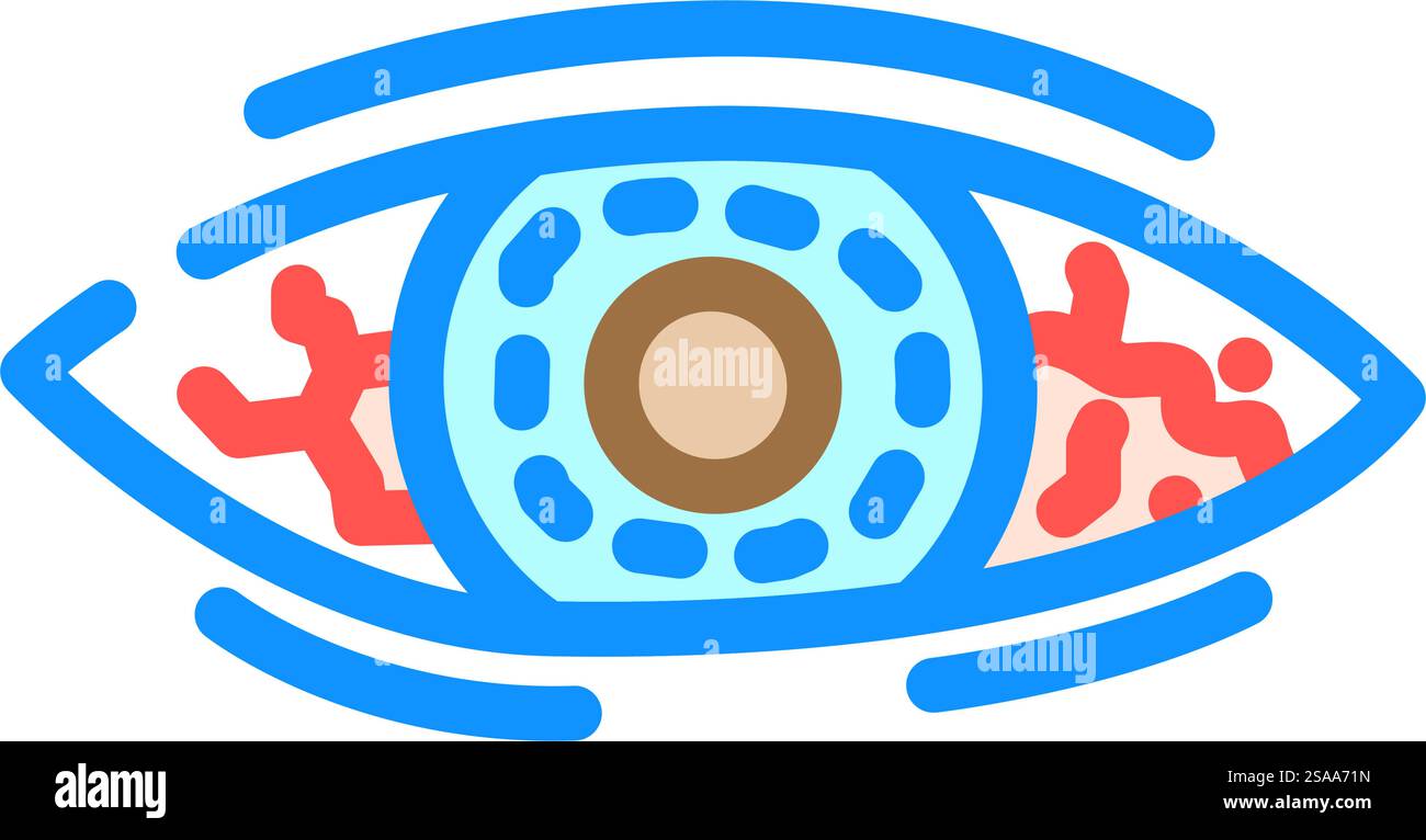 eye injuries household injury accident color icon vector. eye injuries ...