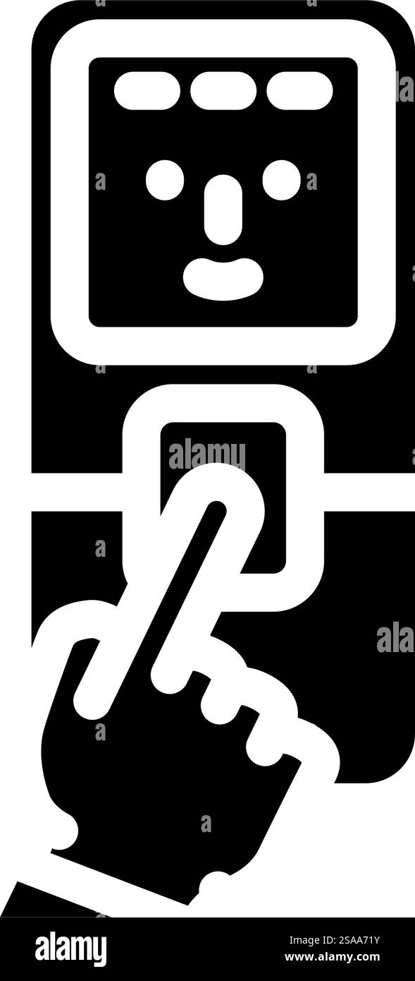 access control biometric glyph icon vector. access control biometric ...