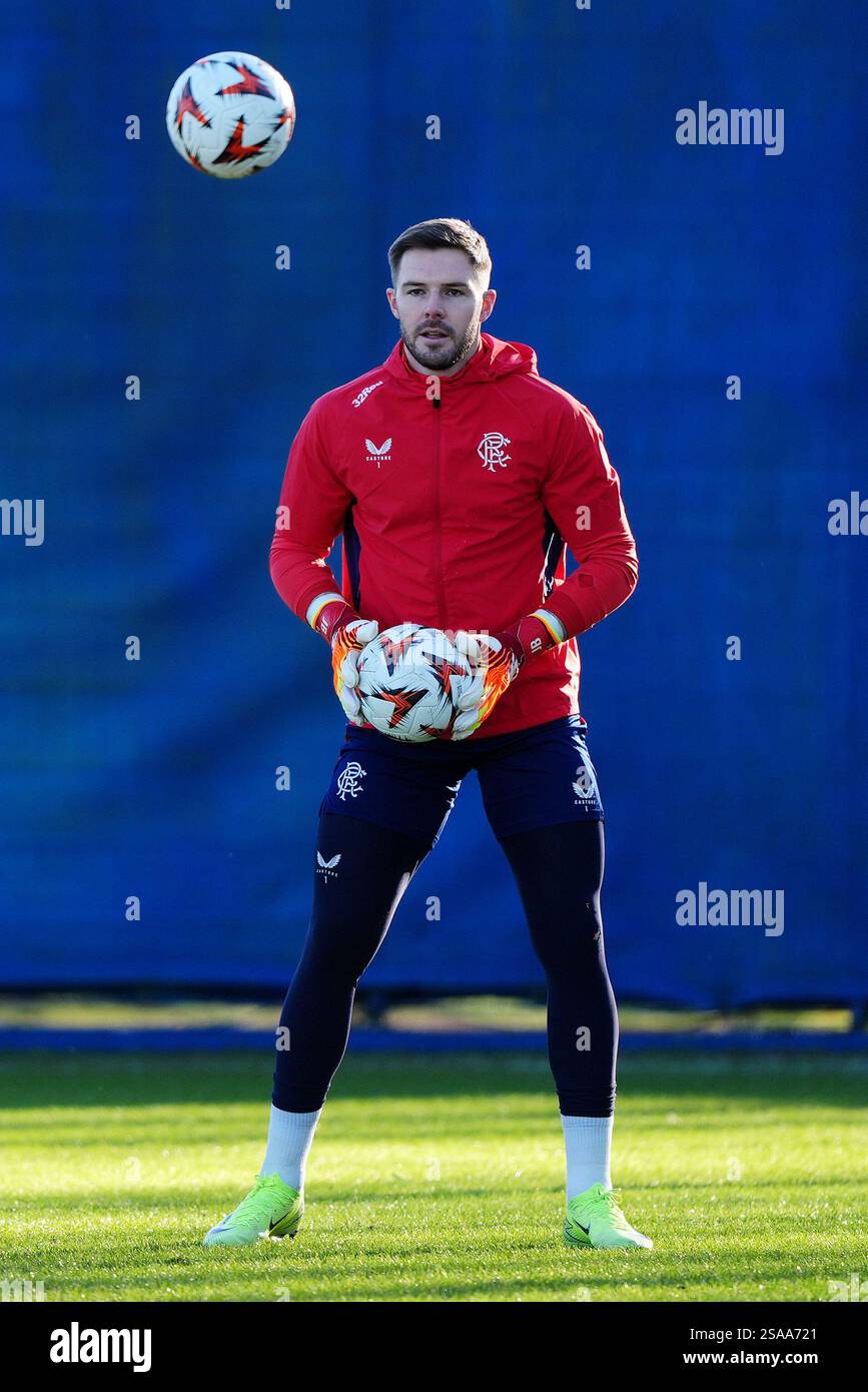 Rangers goalkeeper Jack Butland during a training session at the ...