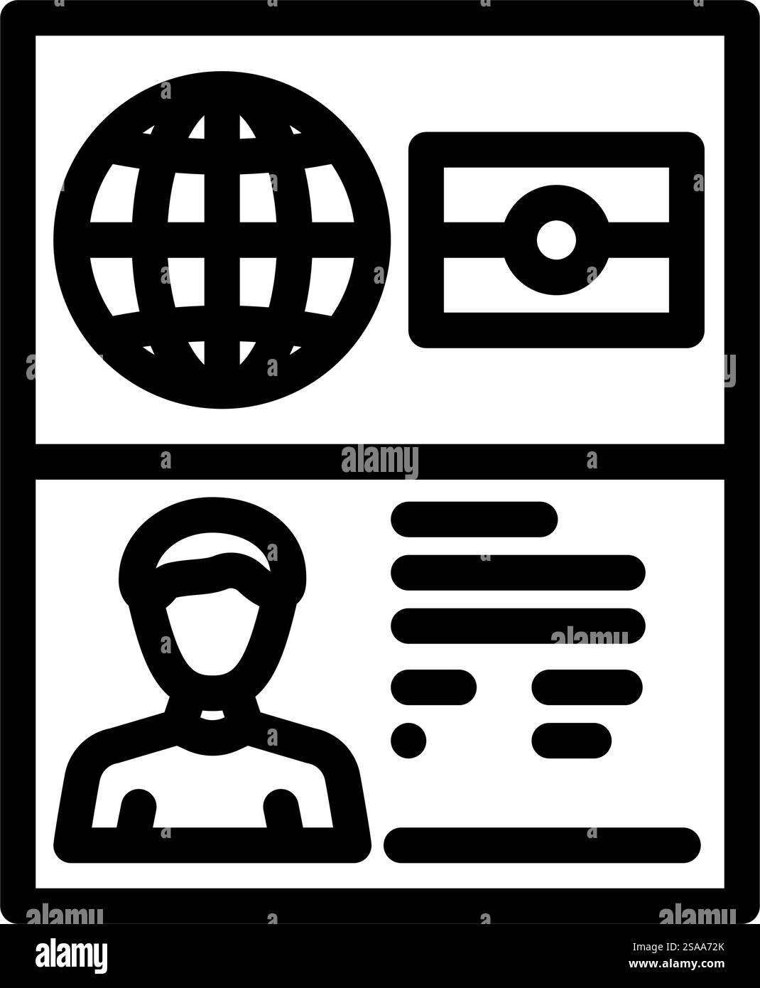 passport biometric line icon vector. passport biometric sign. isolated ...