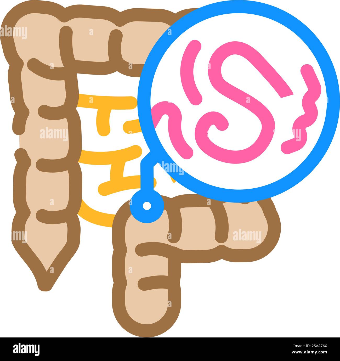 worm digestive system parasite color icon vector. worm digestive system ...