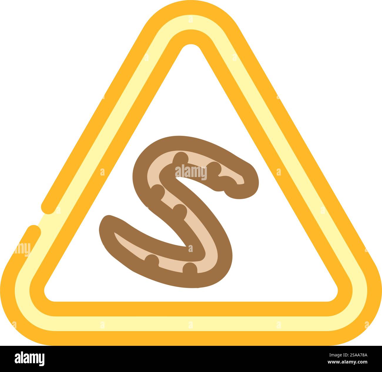 warning symbol worm parasite color icon vector. warning symbol worm ...