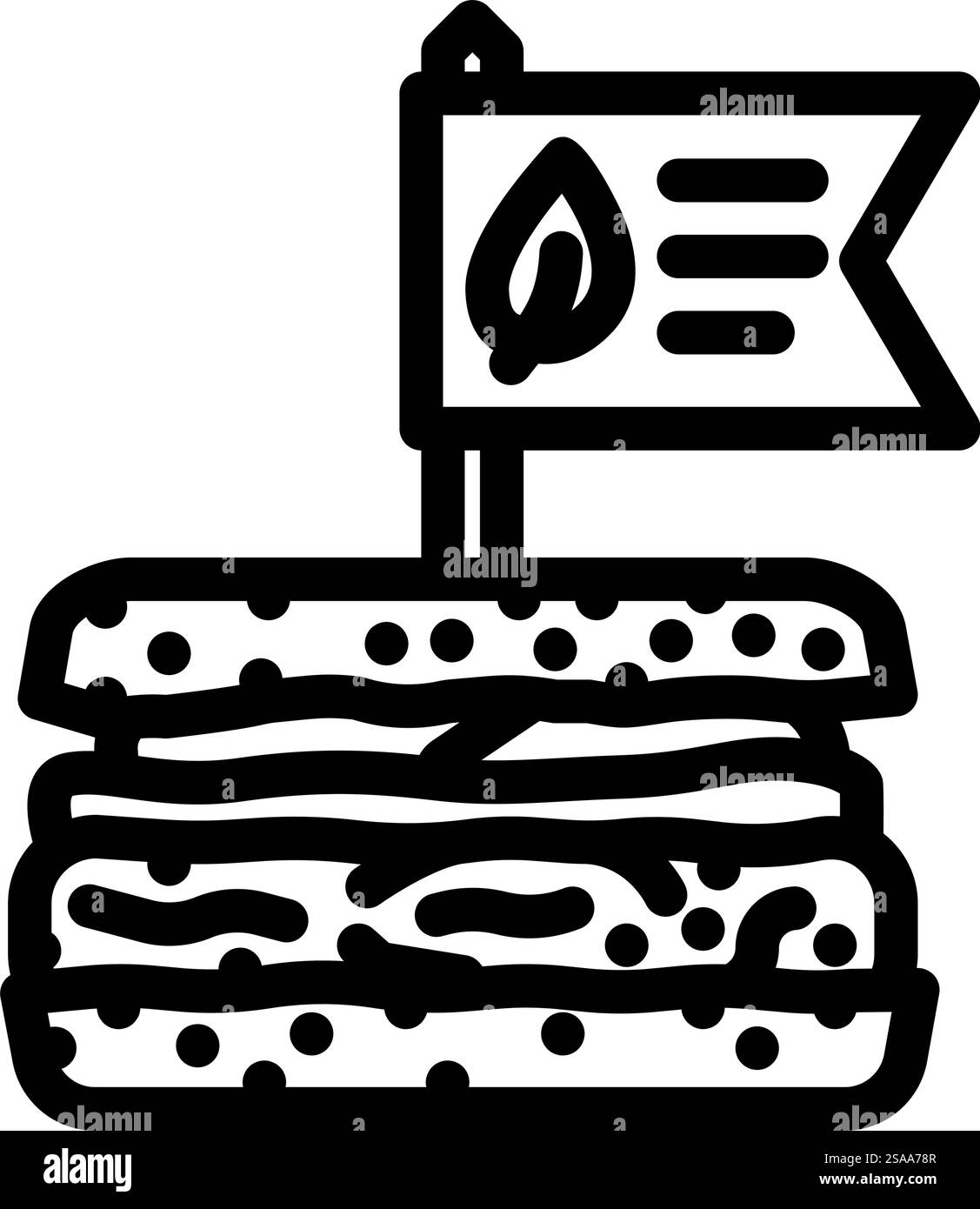 burger vegan food line icon vector. burger vegan food sign. isolated ...