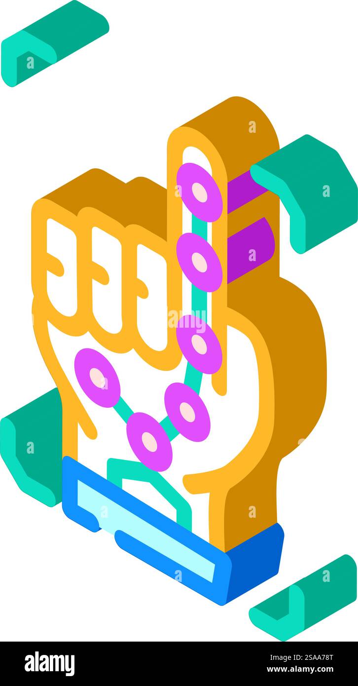 Password Biometrics Integration Isometric Icon Vector Password