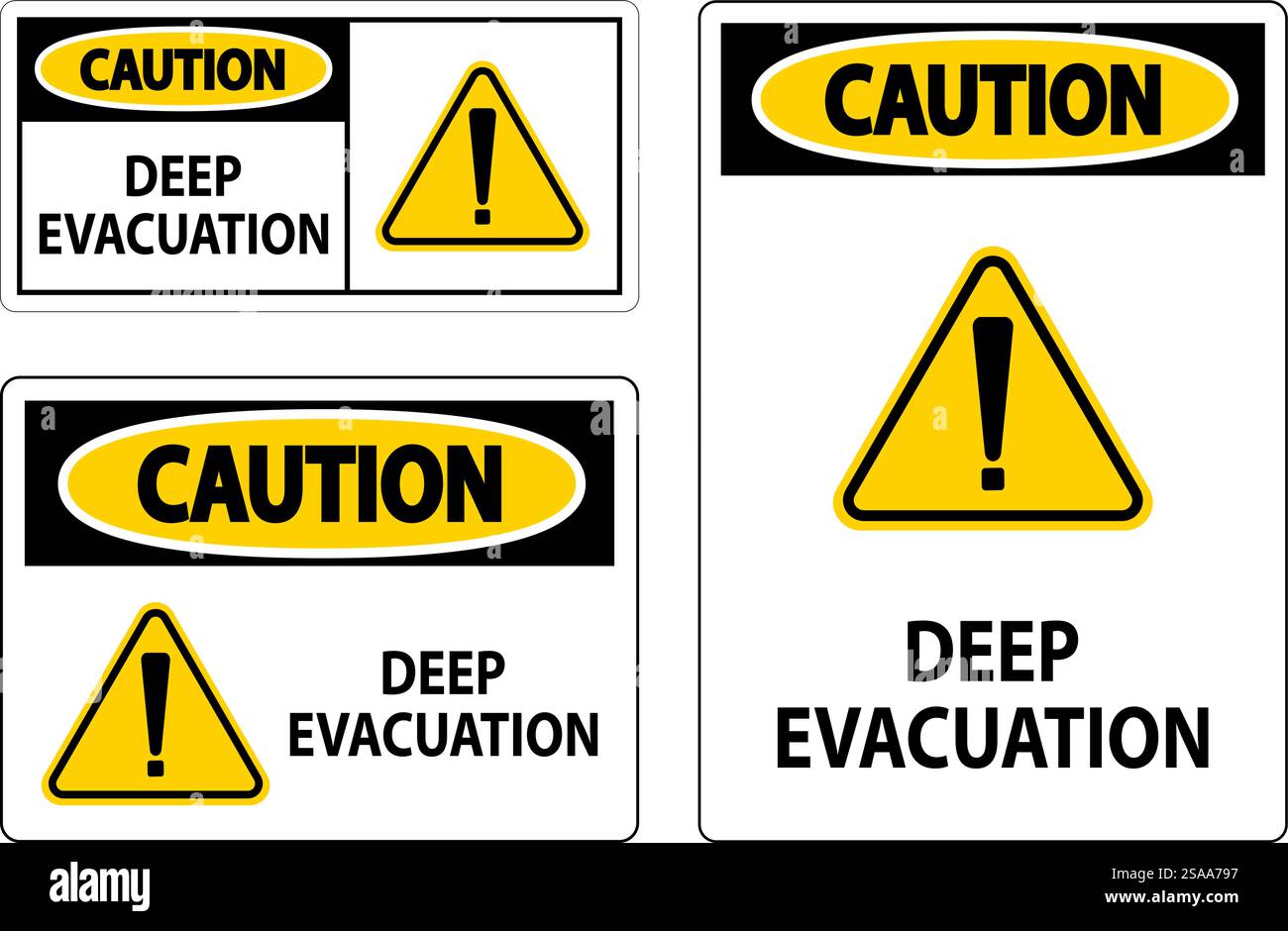 Caution Sign Deep Evacuation Stock Vector Image & Art - Alamy