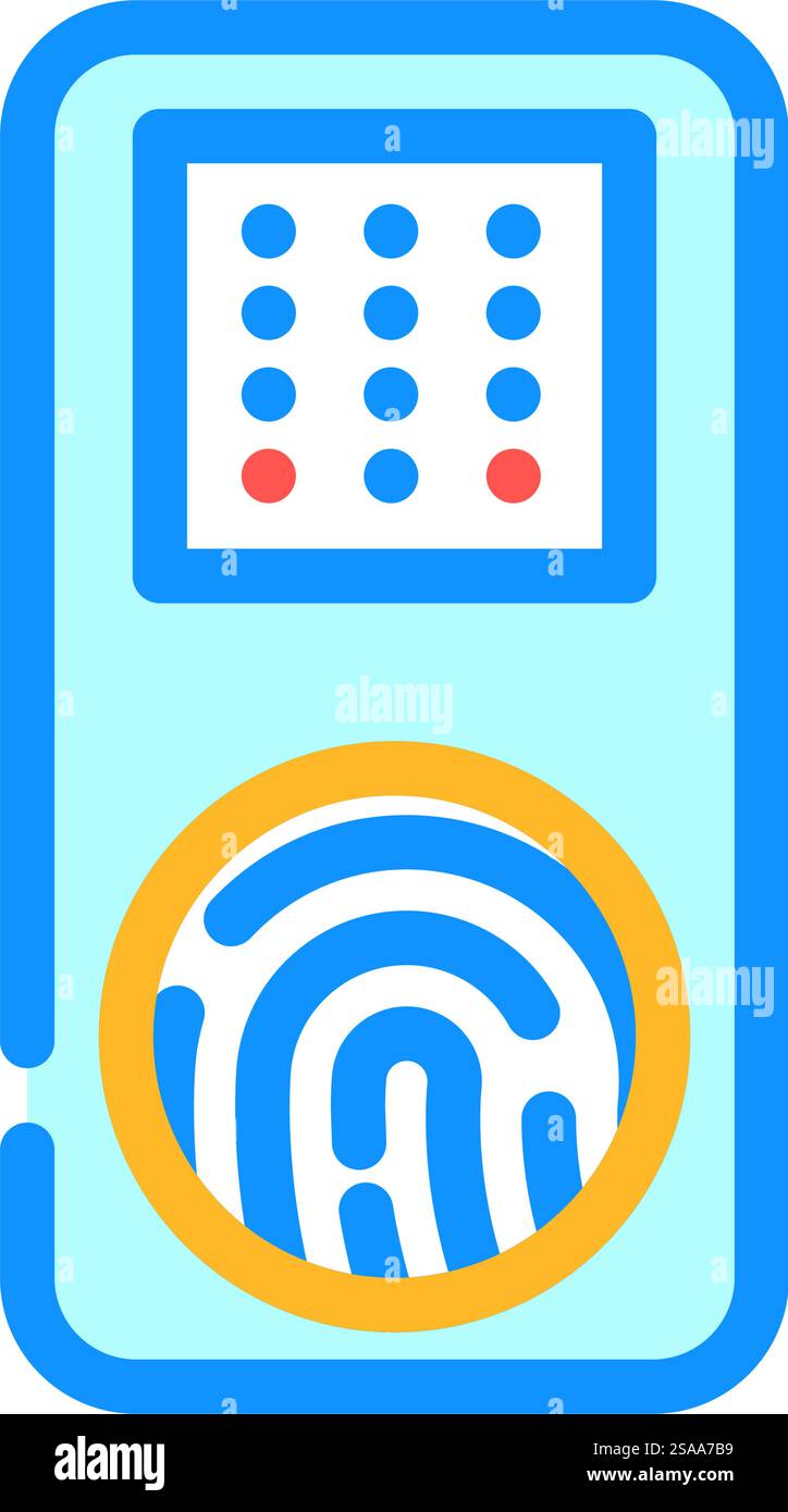 sensor biometric color icon vector. sensor biometric sign. isolated ...