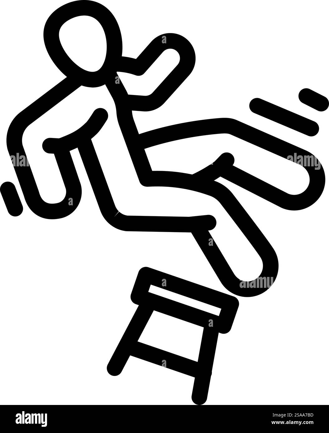 fall household injury accident line icon vector. fall household injury ...