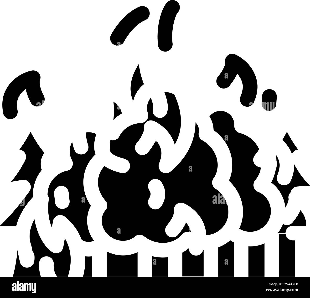 burning forest wildfire disaster glyph icon vector. burning forest ...