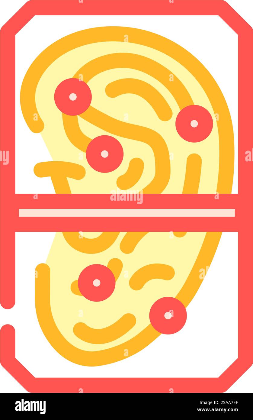 ear recognition color icon vector. ear recognition sign. isolated ...