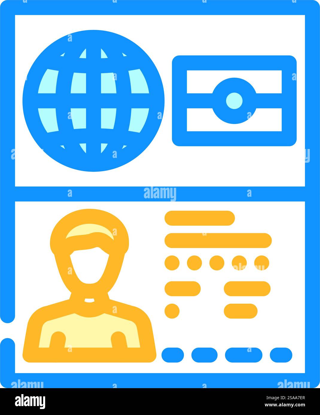 passport biometric color icon vector. passport biometric sign. isolated ...