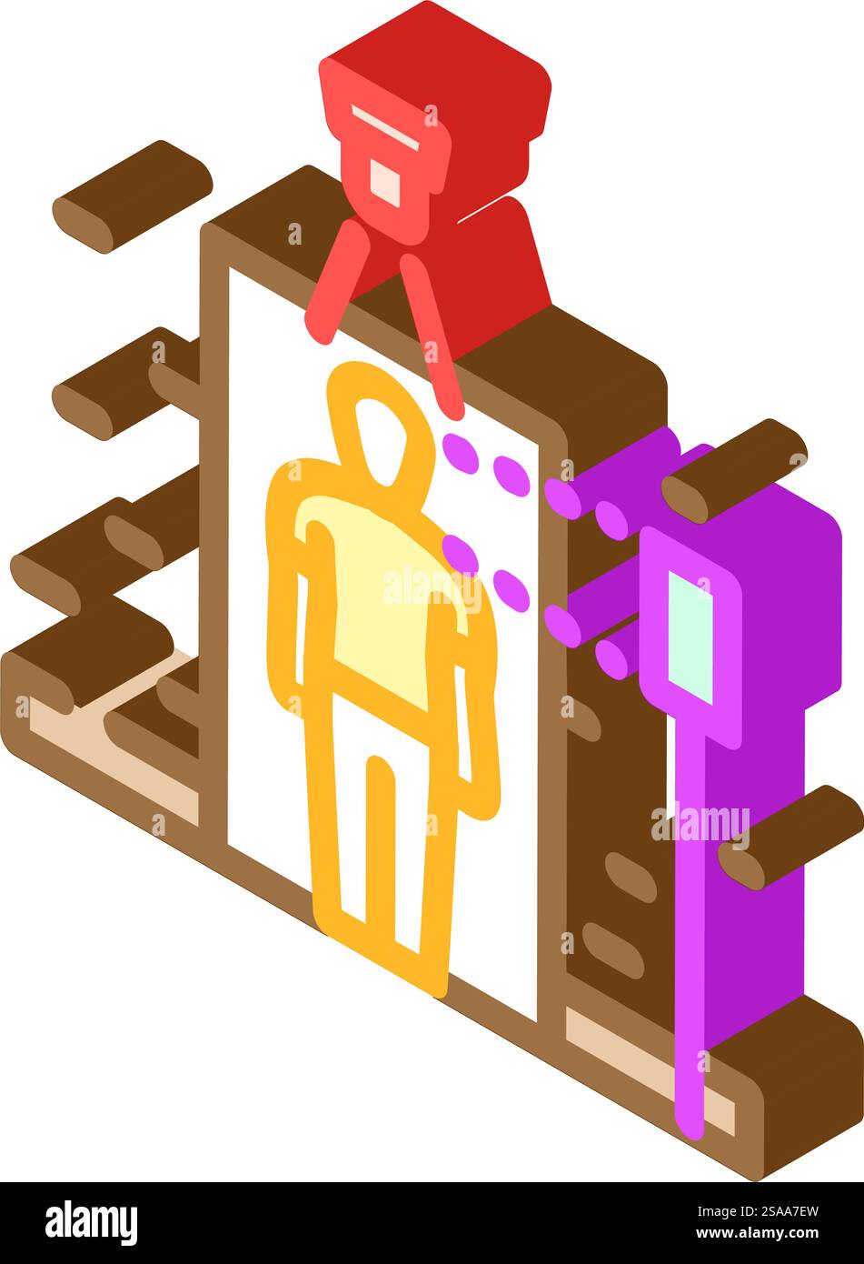 attendance system biometric isometric icon vector. attendance system ...