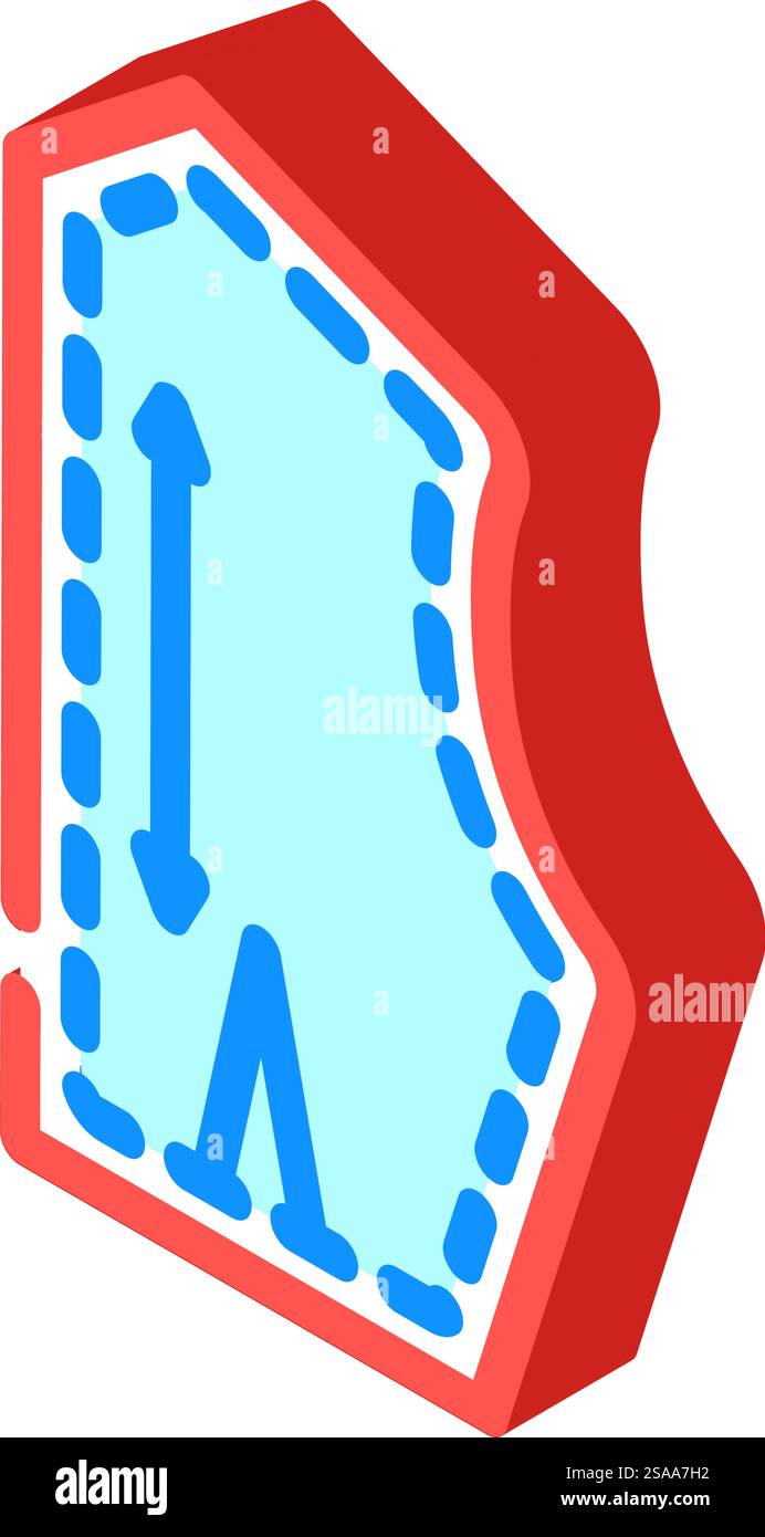 seam allowance dressmaking fashion isometric icon vector. seam ...