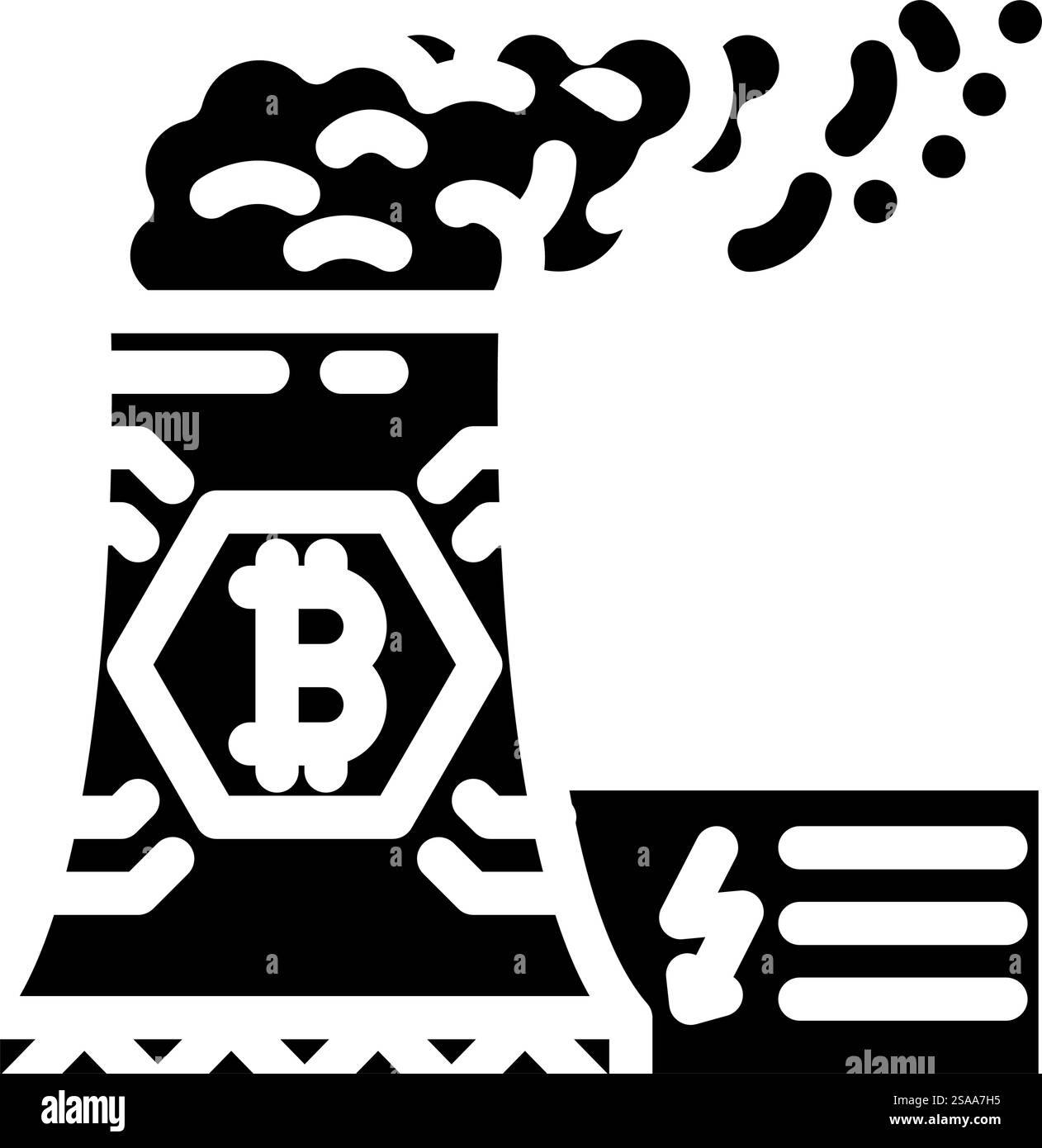 power consumption cryptocurrency mining glyph icon vector. power ...