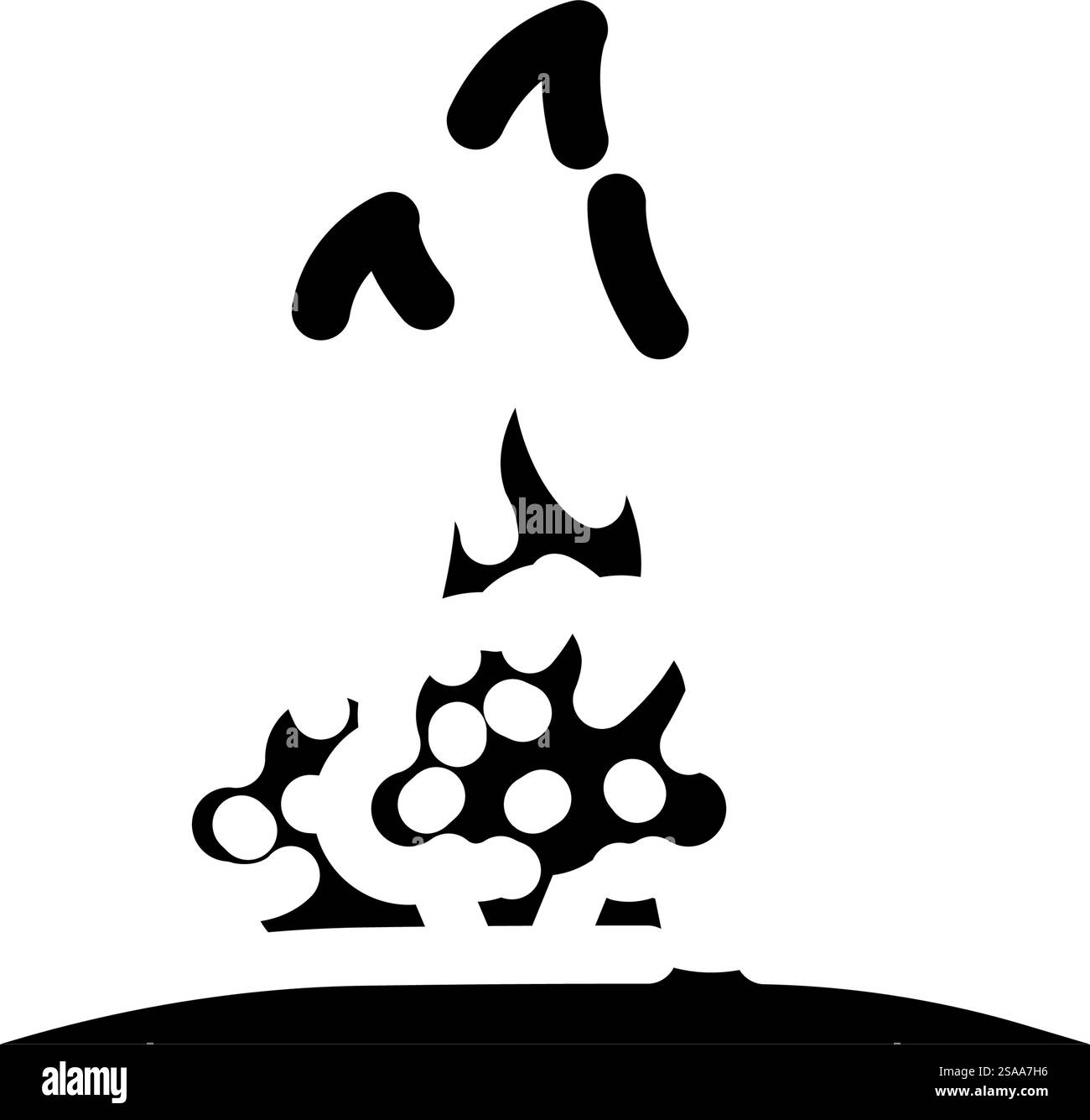 burning bush wildfire disaster glyph icon vector. burning bush wildfire ...