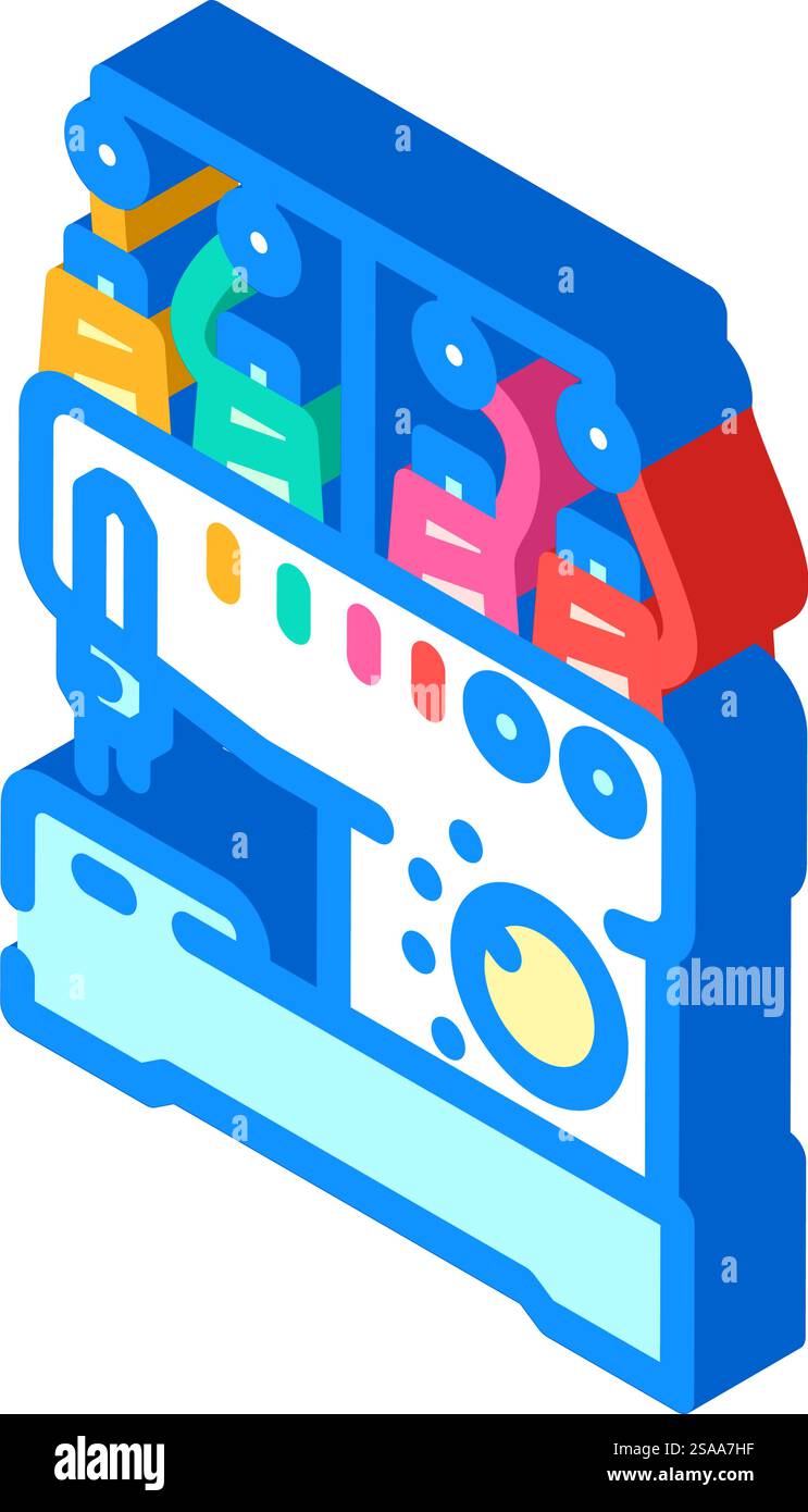 serger machine dressmaking fashion isometric icon vector. serger ...