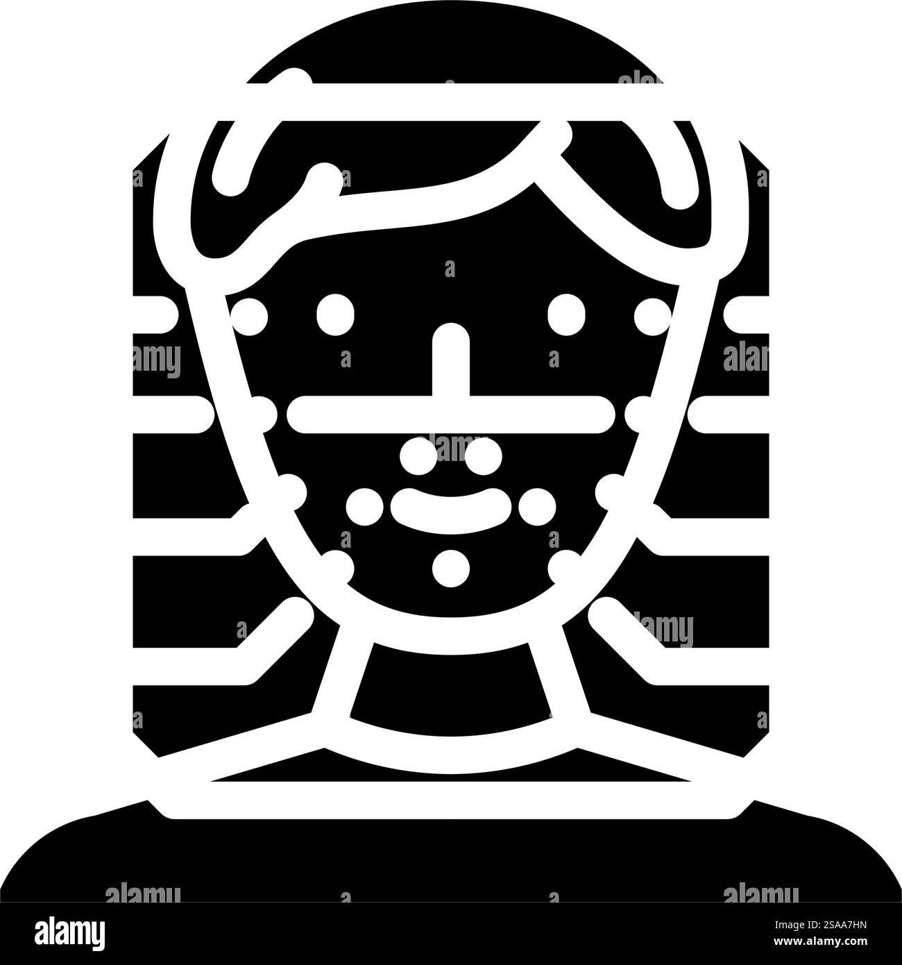 facial recognition glyph icon vector. facial recognition sign. isolated ...