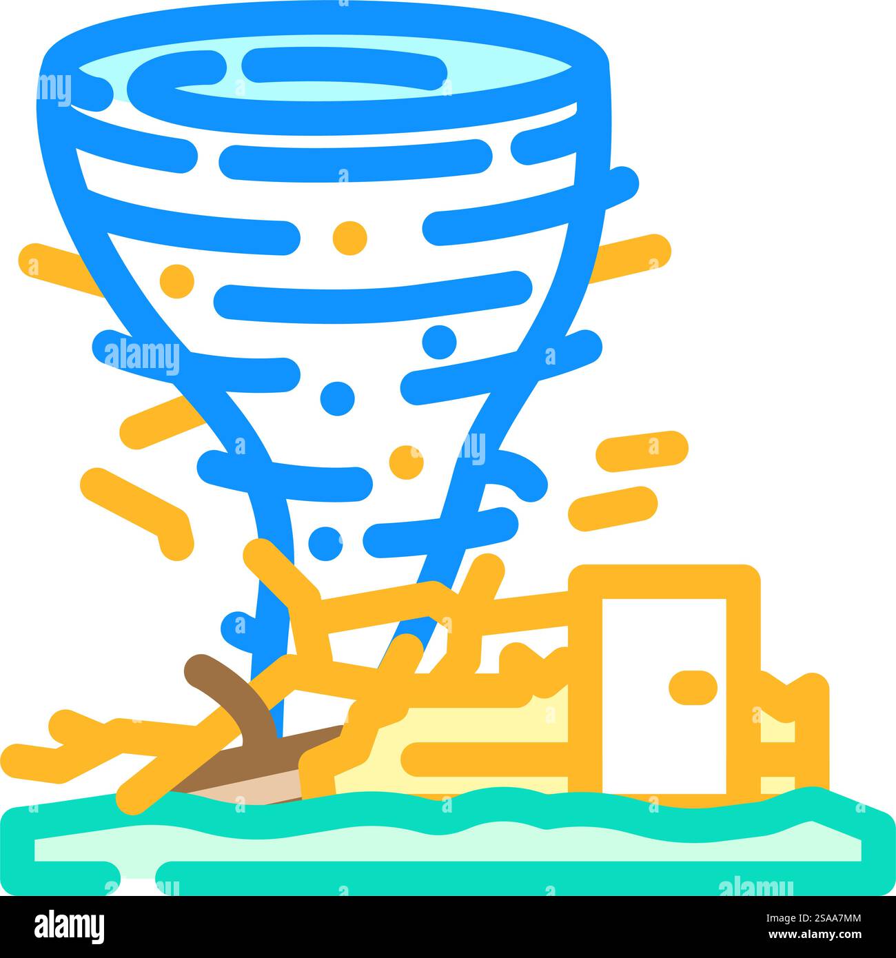 debris from hurricane hurricane disaster color icon vector. debris from ...