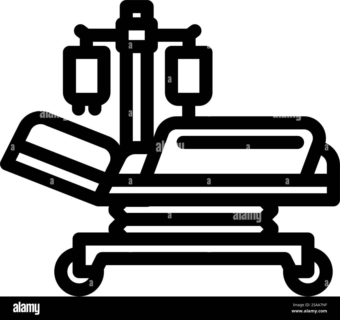 hospital bed cancer treatment line icon vector. hospital bed cancer ...