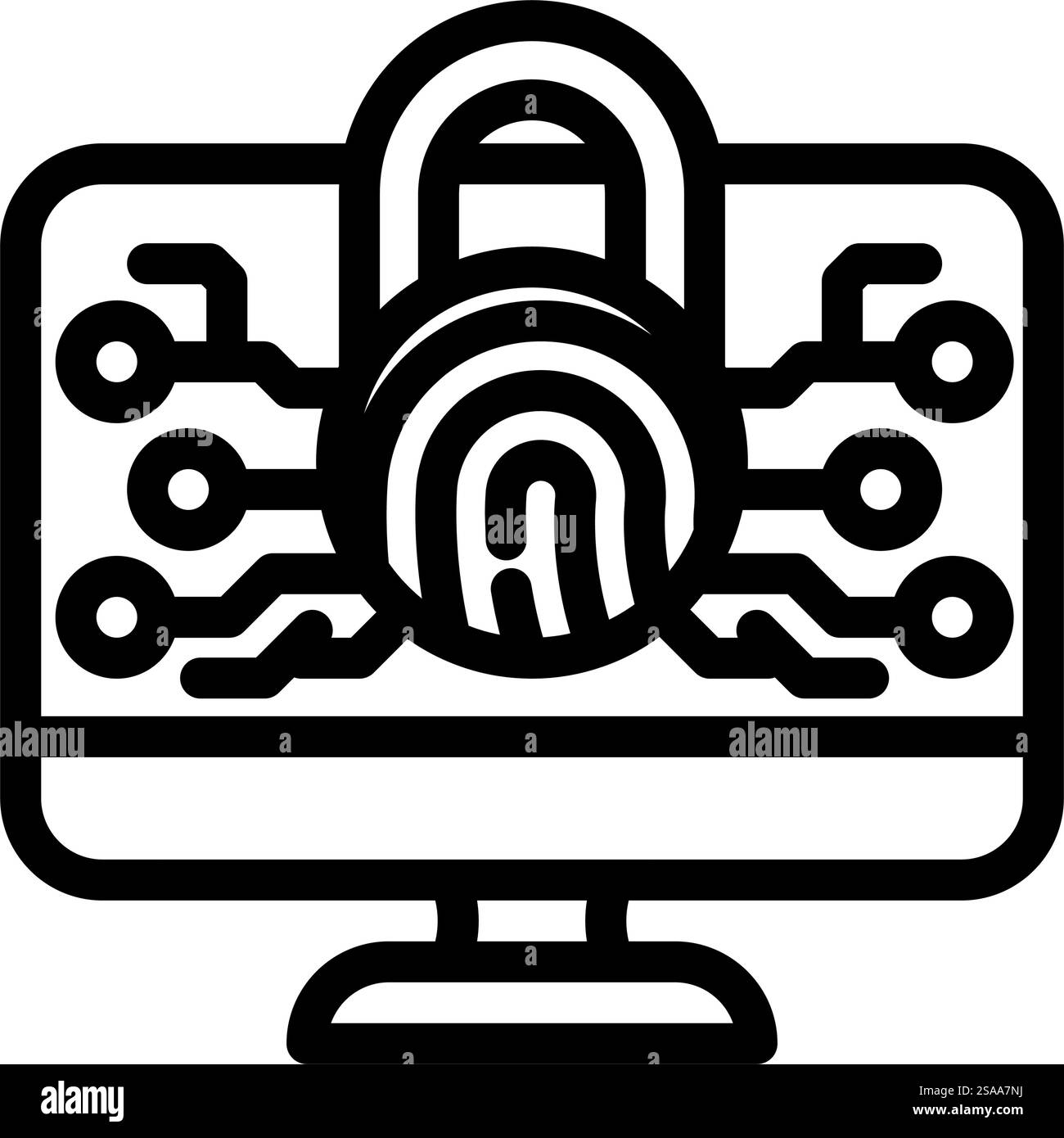 security system biometric line icon vector. security system biometric ...