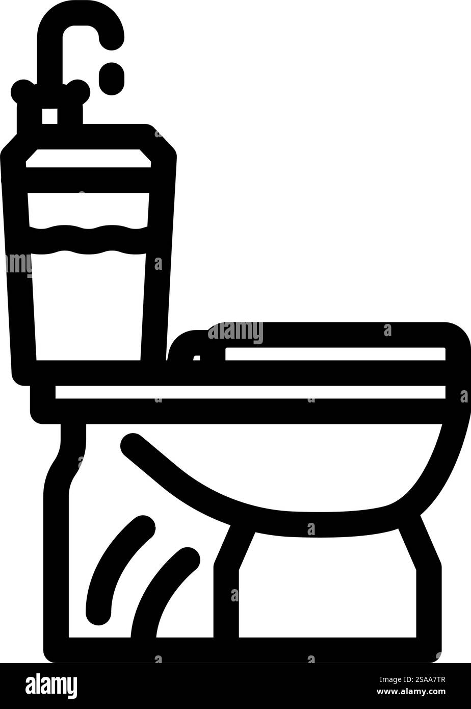 efficient toilet water saving line icon vector. efficient toilet water ...