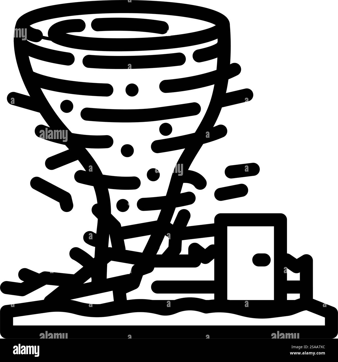 debris from hurricane hurricane disaster line icon vector. debris from ...