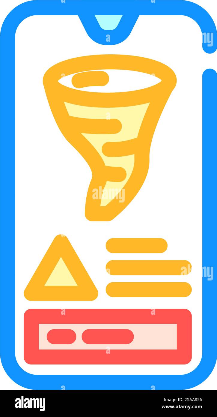 emergency warning hurricane disaster color icon vector. emergency ...