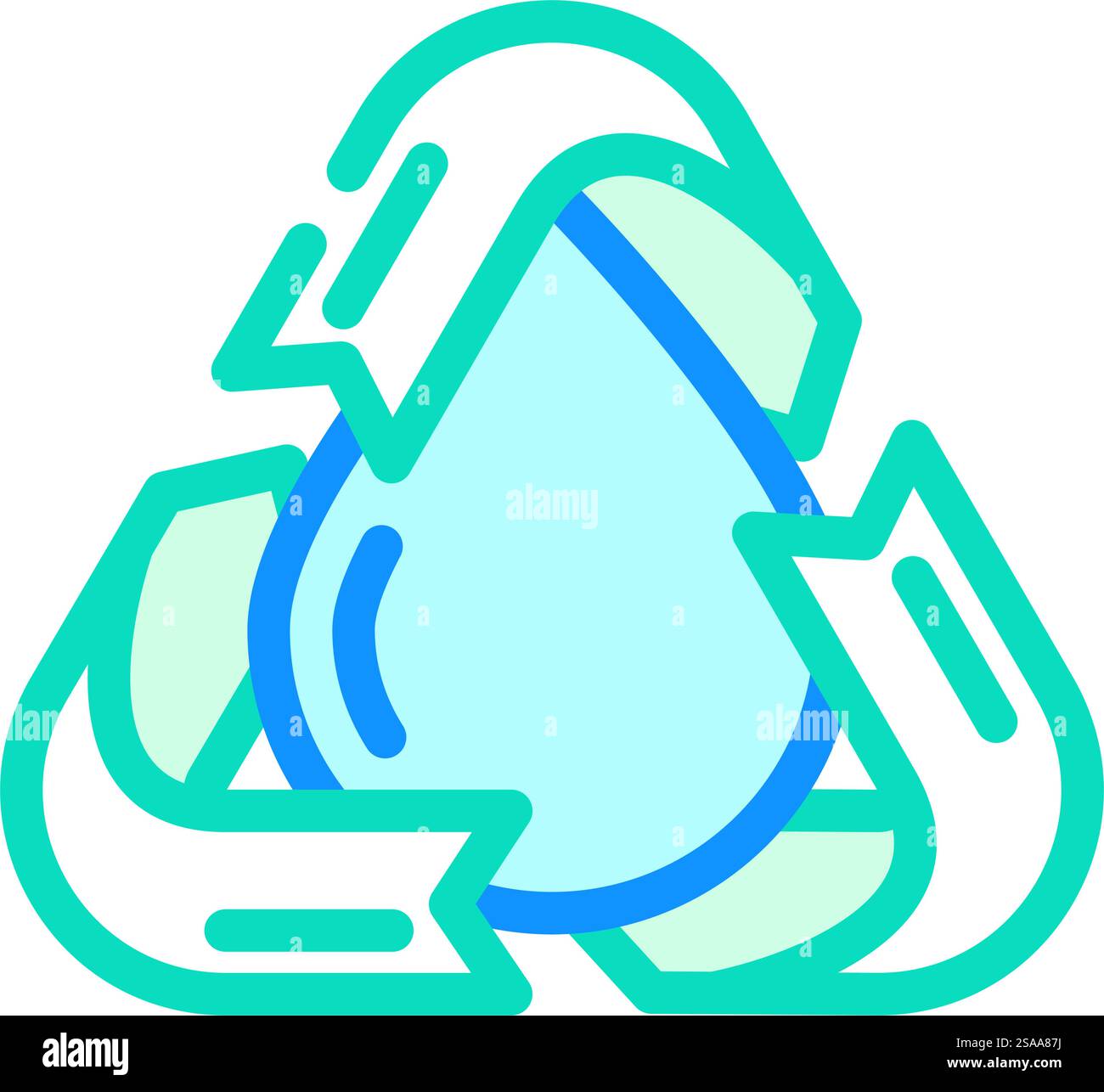 recycling water saving color icon vector. recycling water saving sign ...