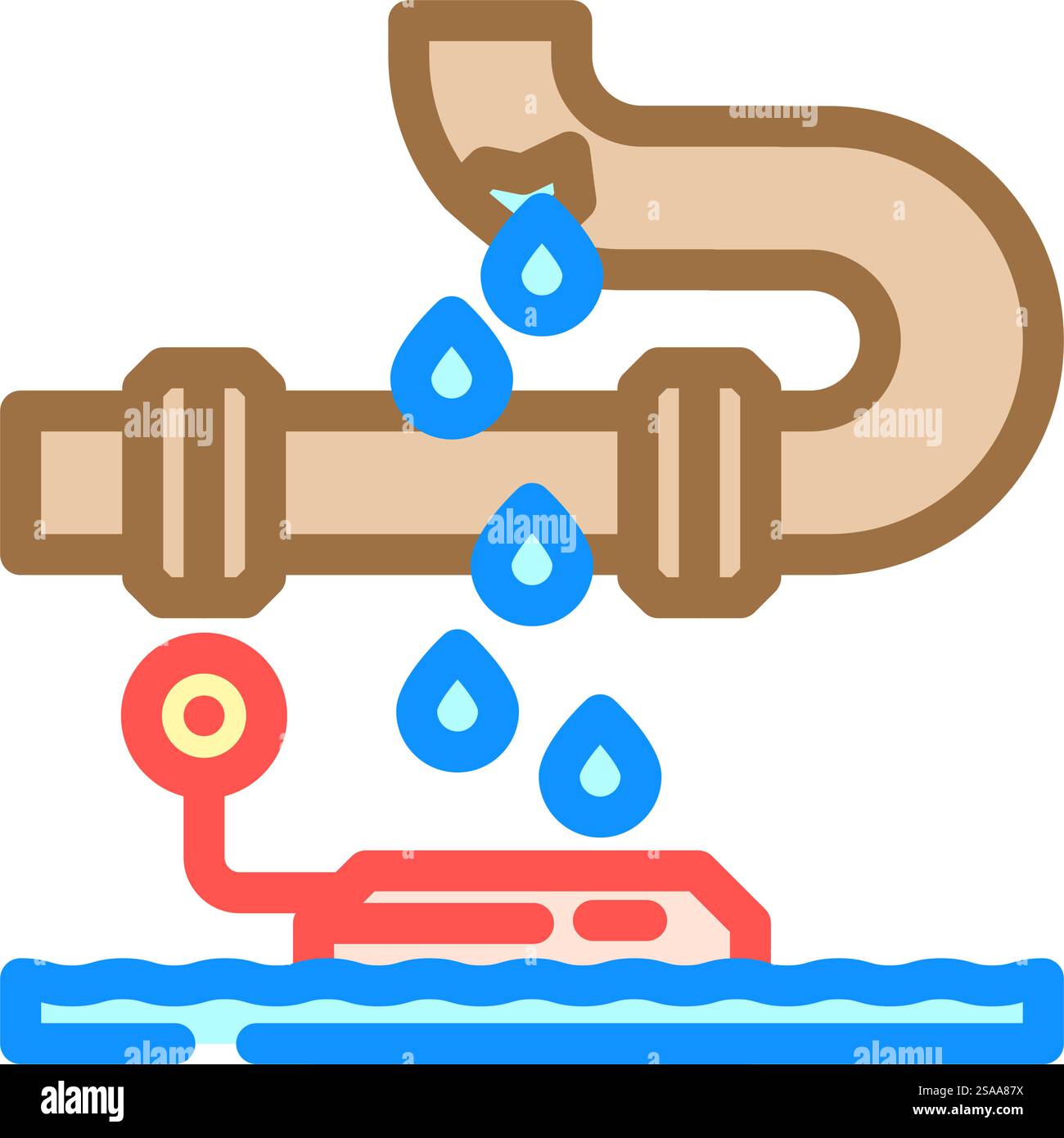 leak detection water saving color icon vector. leak detection water saving sign. isolated symbol ...