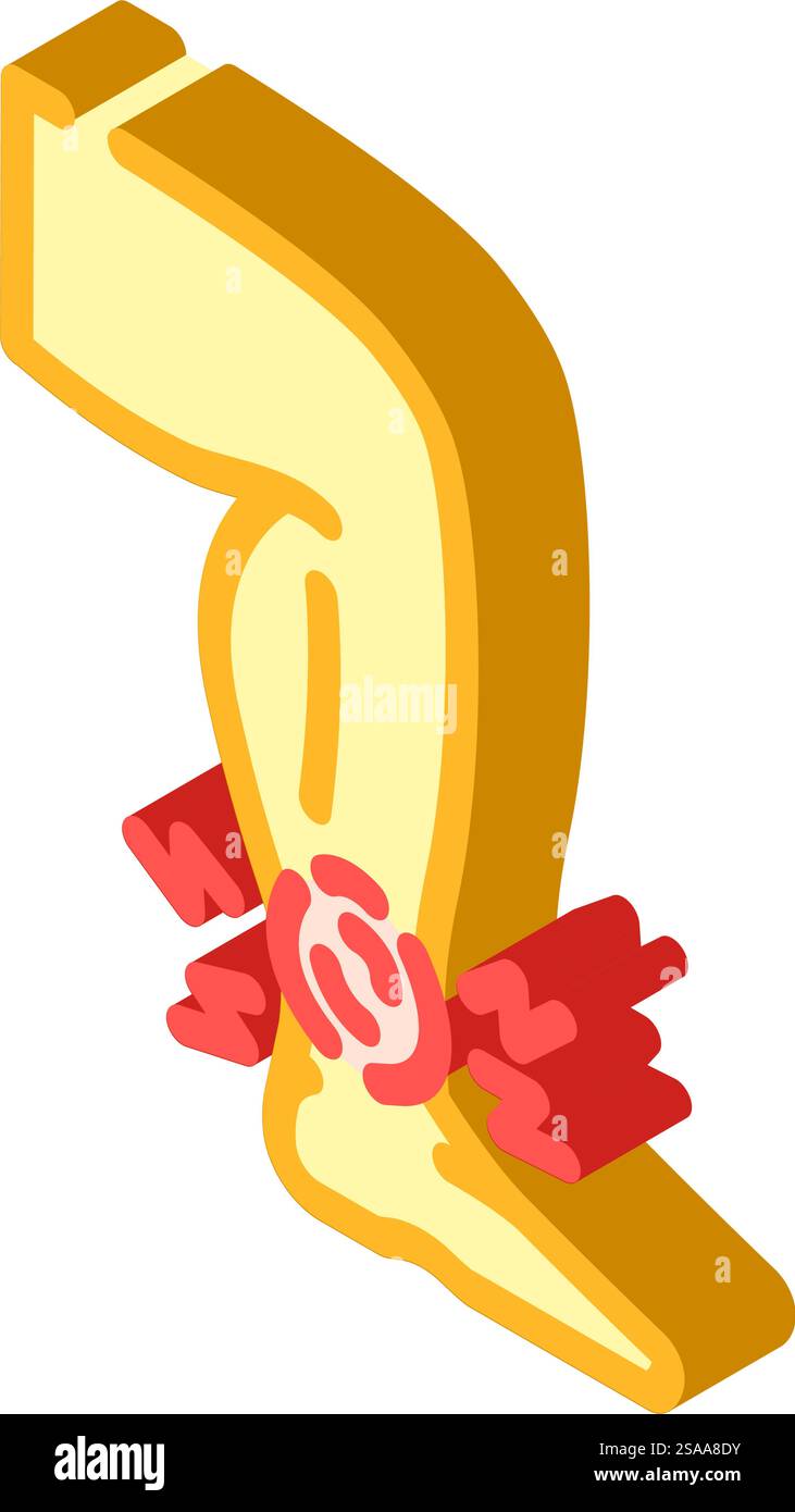 swelling inflammation disease symptom isometric icon vector. swelling ...