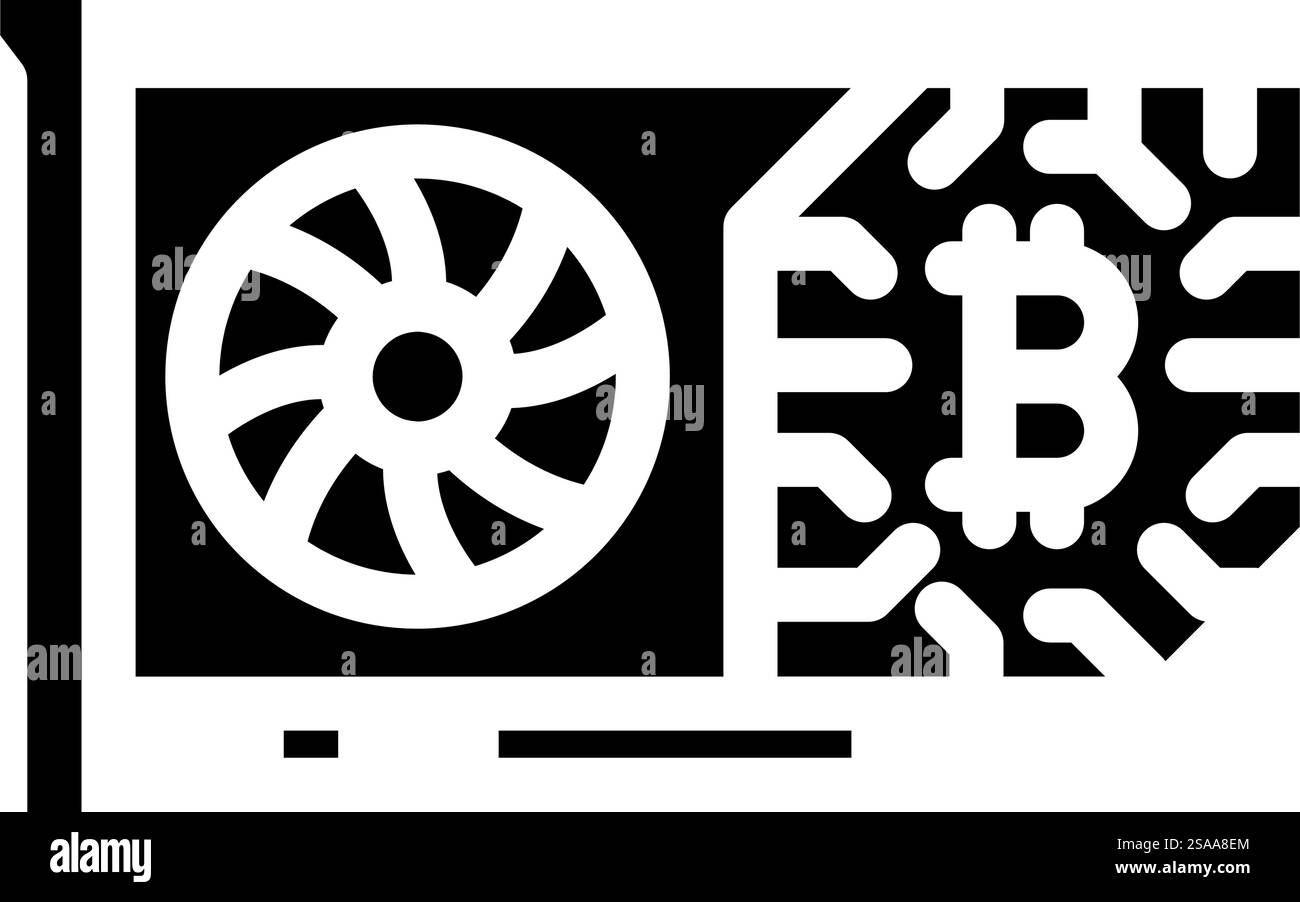 gpu cryptocurrency mining glyph icon vector. gpu cryptocurrency mining sign. isolated symbol ...