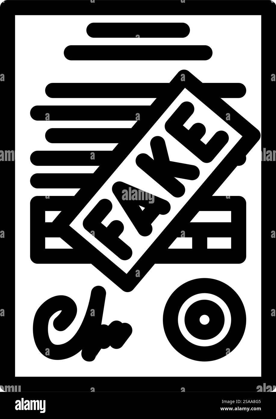 forgery crime line icon vector. forgery crime sign. isolated contour ...
