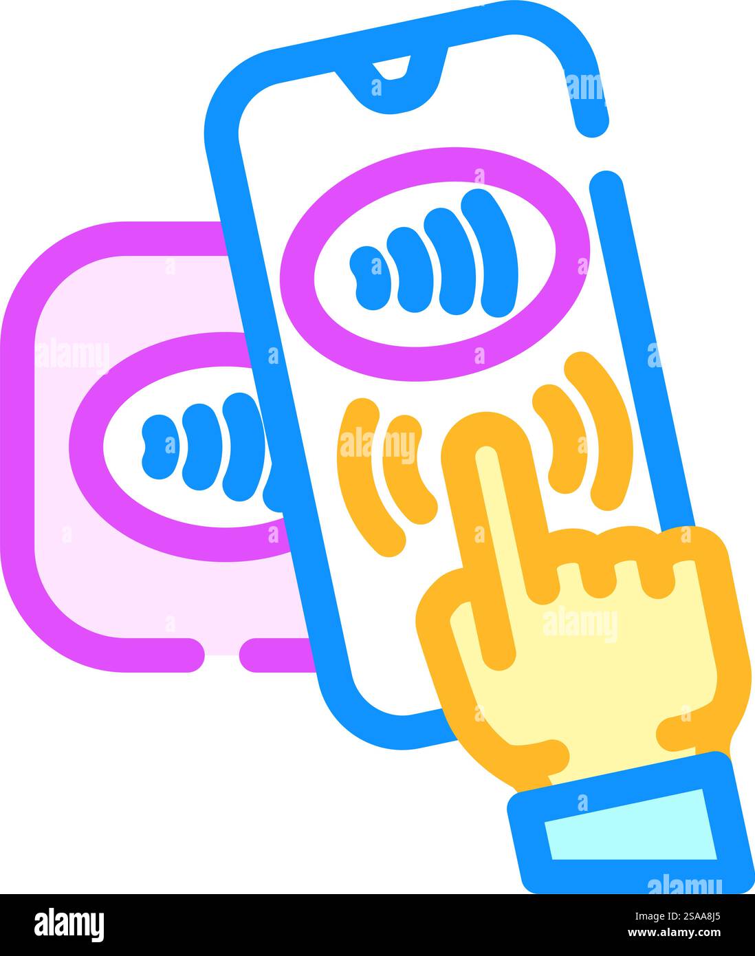 phone tapping object color icon vector. phone tapping object sign ...