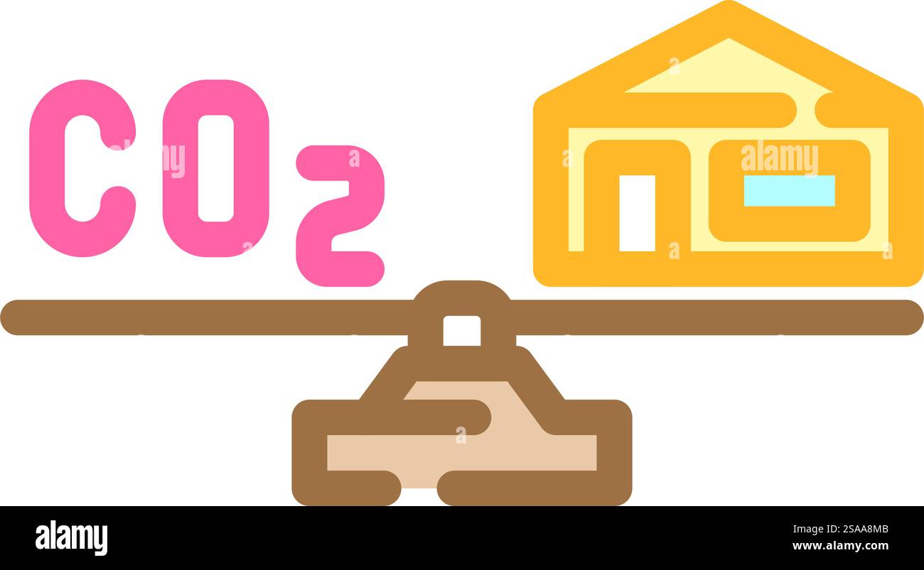 low emission materials green building color icon vector. low emission ...