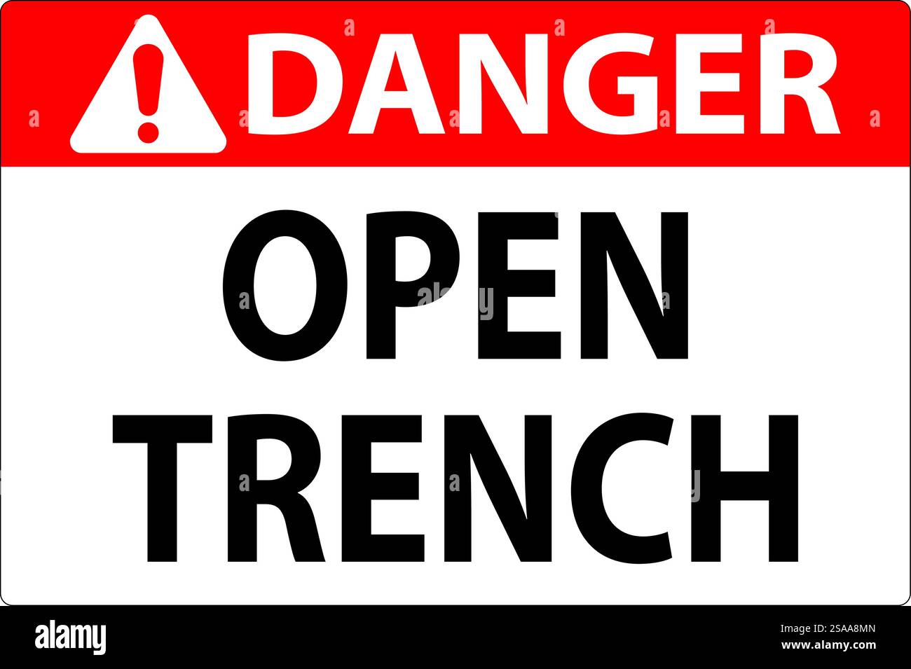 Danger Sign Open Trench Stock Vector Image & Art - Alamy