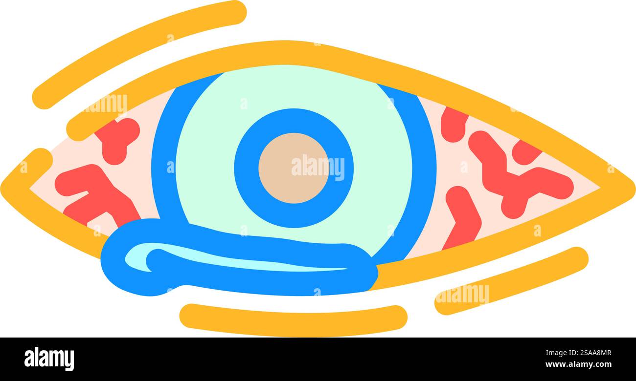 red or watery eyes disease symptom color icon vector. red or watery ...