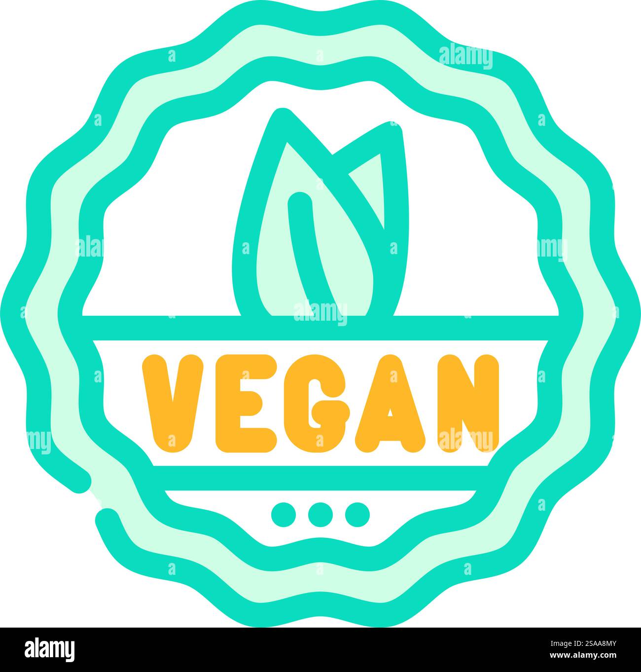 leaf vegan food color icon vector. leaf vegan food sign. isolated ...