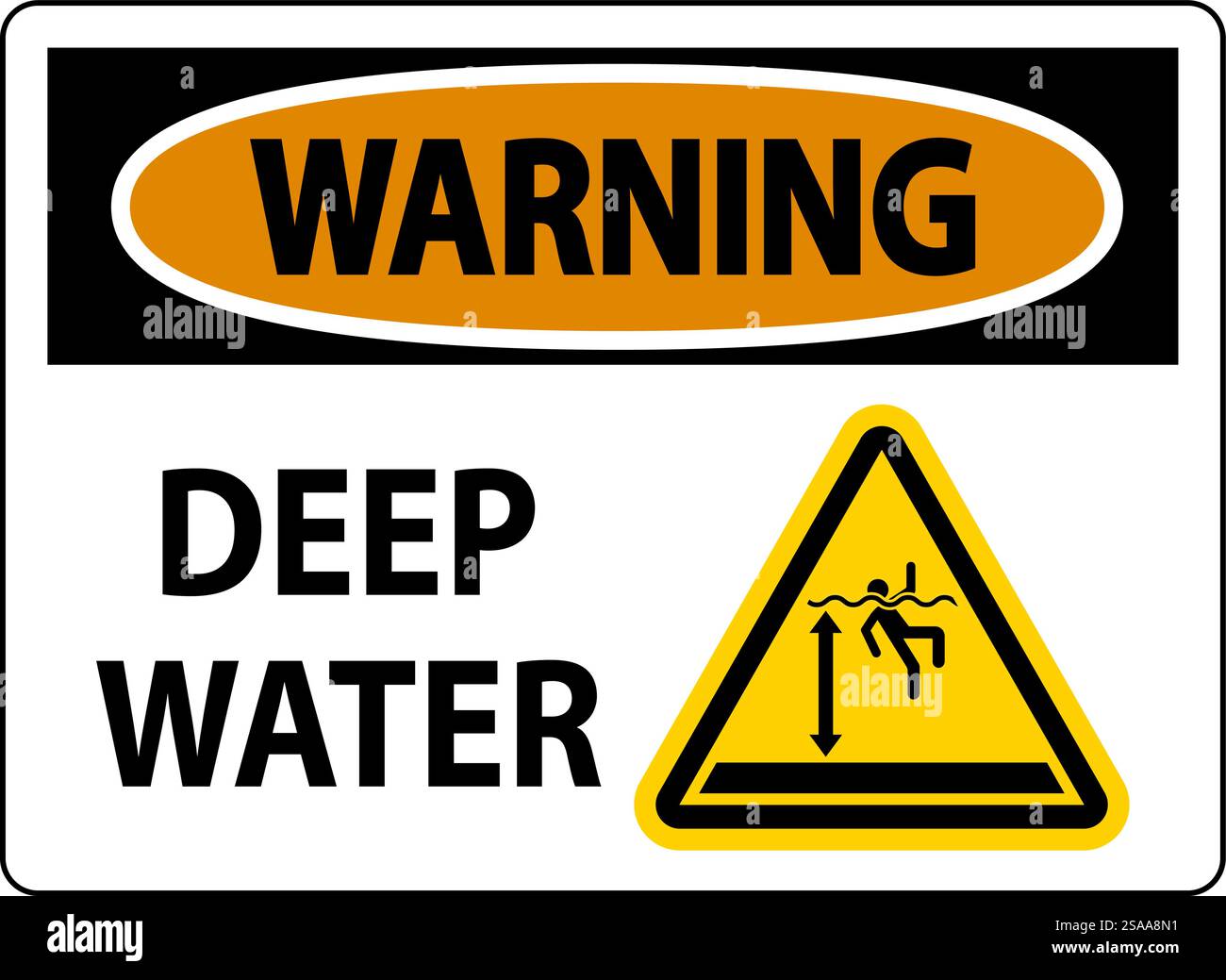 Warning Sign Deep Water Stock Vector Image & Art - Alamy