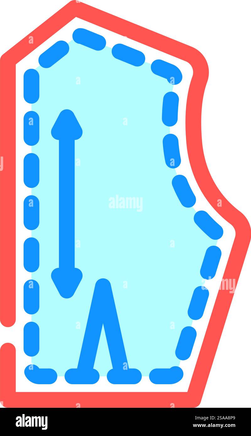 seam allowance dressmaking fashion color icon vector. seam allowance ...