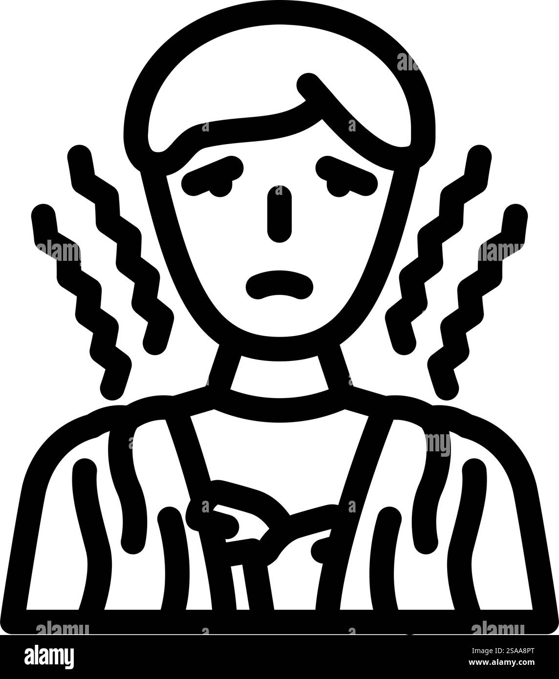 fever chills disease symptom line icon vector. fever chills disease ...