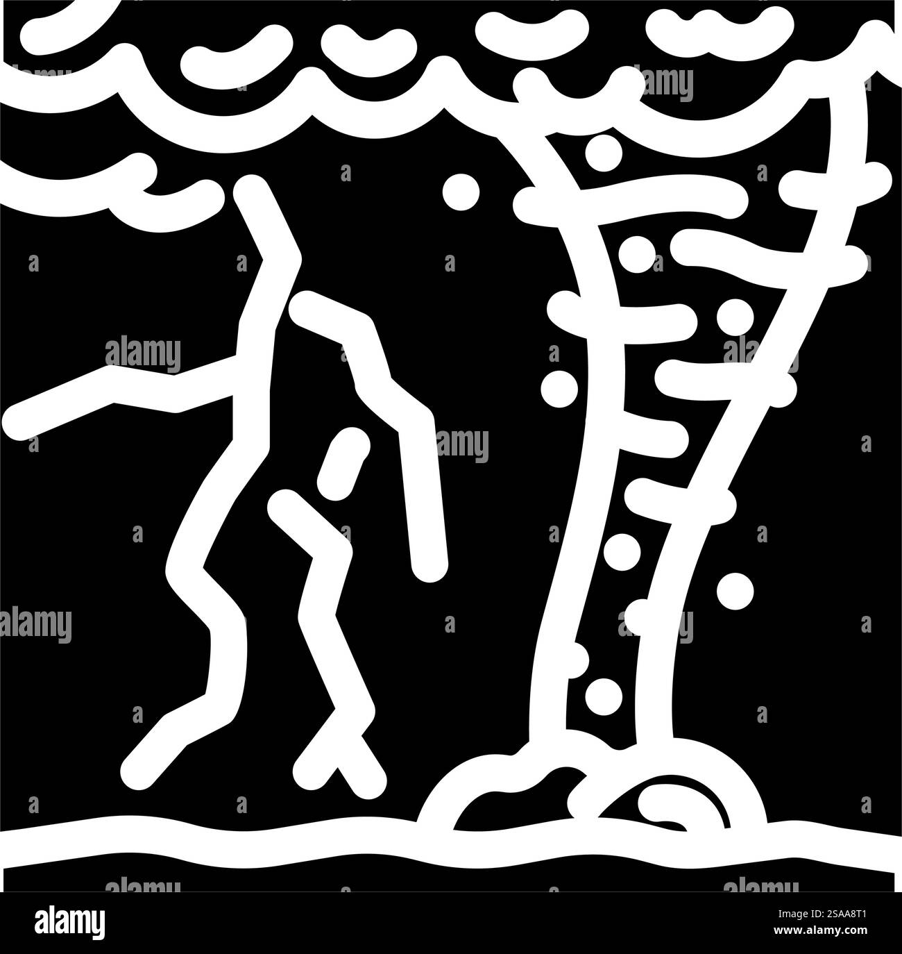 lightning hurricane disaster glyph icon vector. lightning hurricane ...