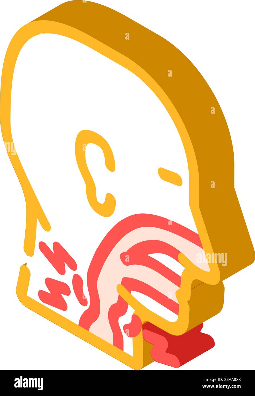 difficulty swallowing disease symptom isometric icon vector. difficulty ...