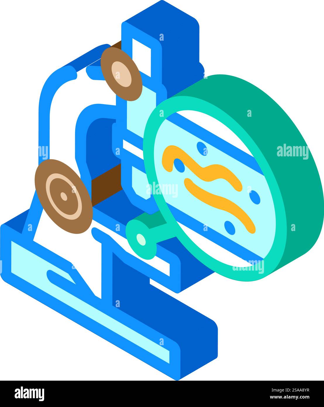 microscope worm parasite isometric icon vector. microscope worm ...