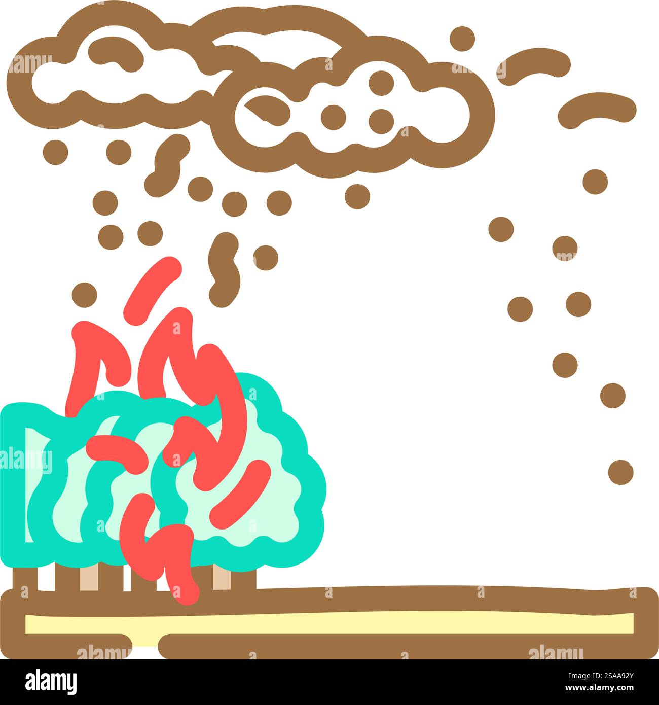 ash cloud wildfire disaster color icon vector. ash cloud wildfire ...