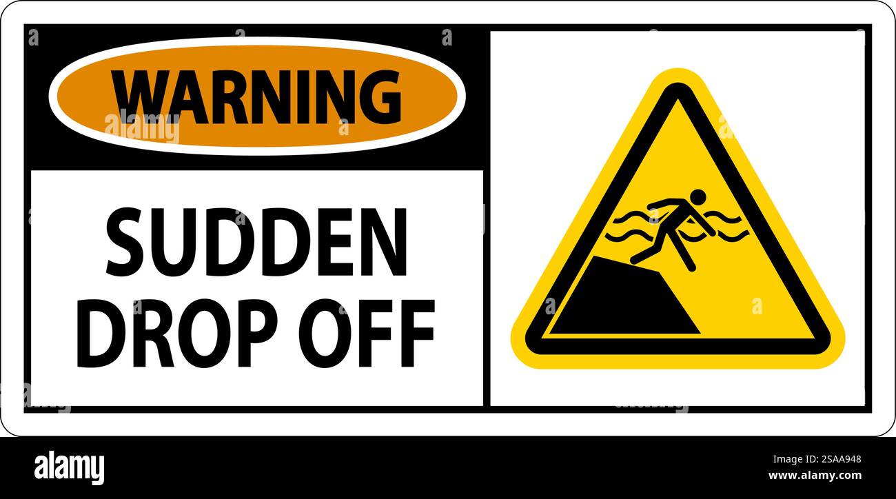 Warning Sign Sudden Drop Off Stock Vector Image & Art - Alamy