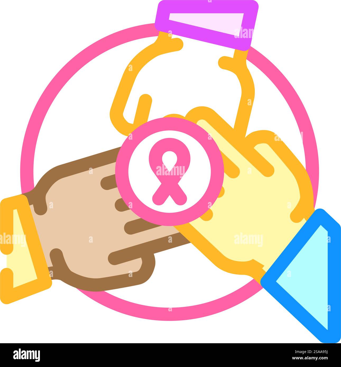 support group cancer treatment color icon vector. support group cancer ...