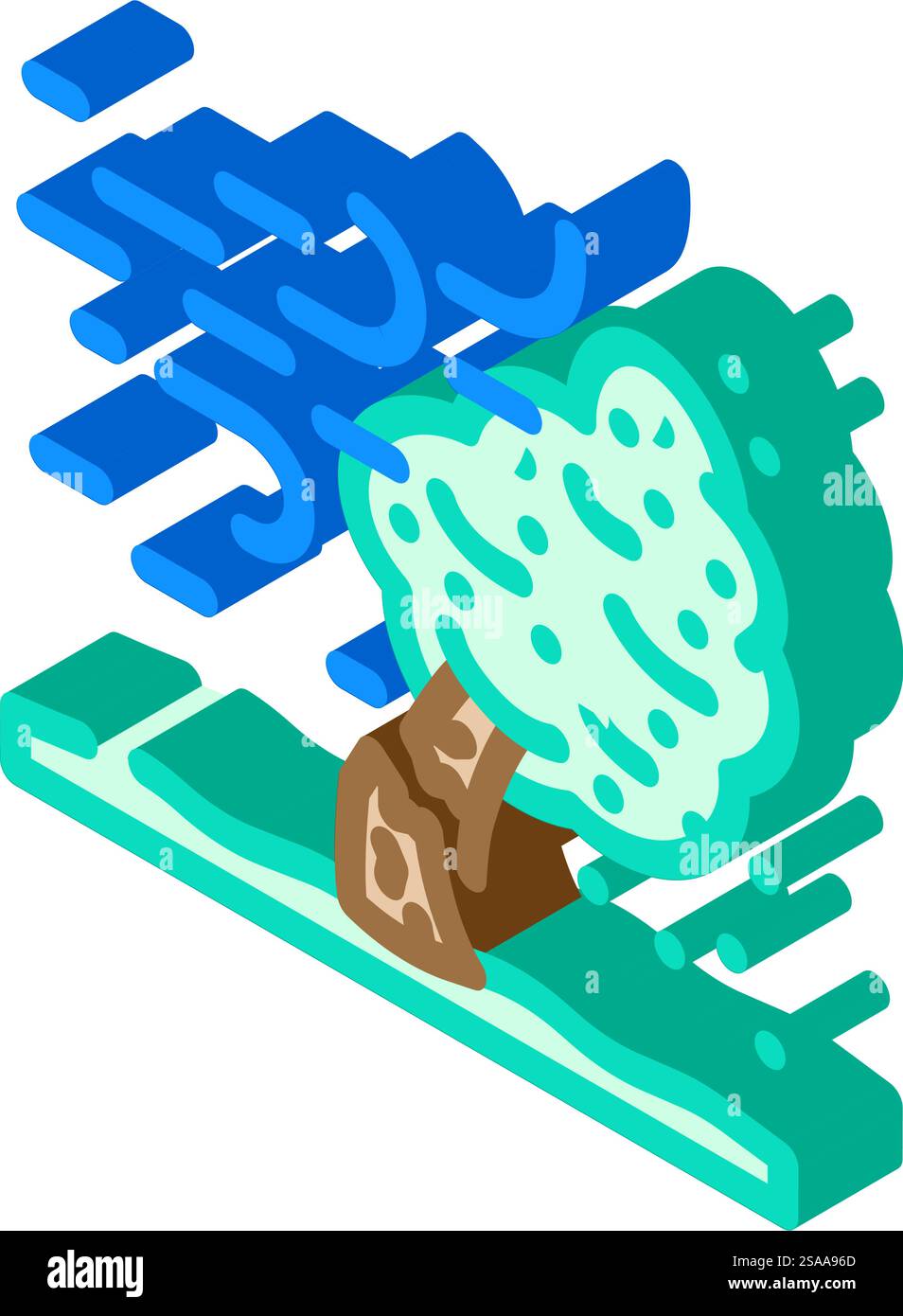 strong winds hurricane disaster isometric icon vector. strong winds ...
