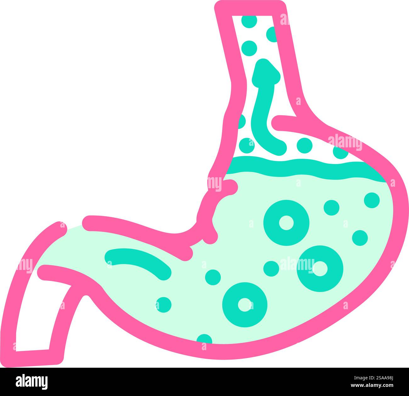 gastroesophageal reflux disease color icon vector. gastroesophageal ...