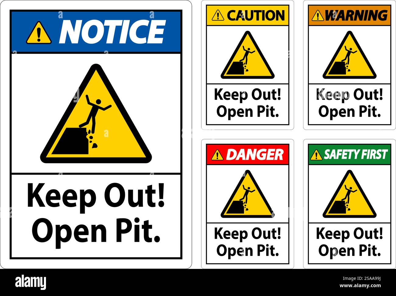 Danger Sign Keep Out Open Pit Stock Vector Image & Art - Alamy